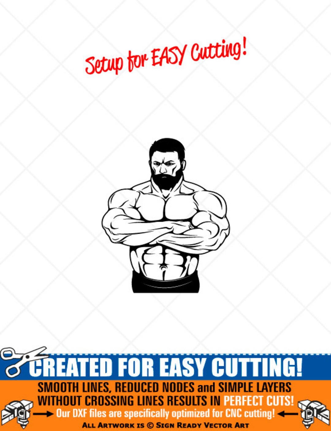 BEARDED MUSCULAR Bodybuilder Clipart-vector Clip Art Graphics-download ...