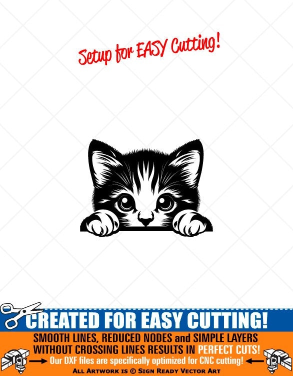 Peeking Kitten SVG Clipart-cute Cat Face Head Vector Clip Art-digital ...