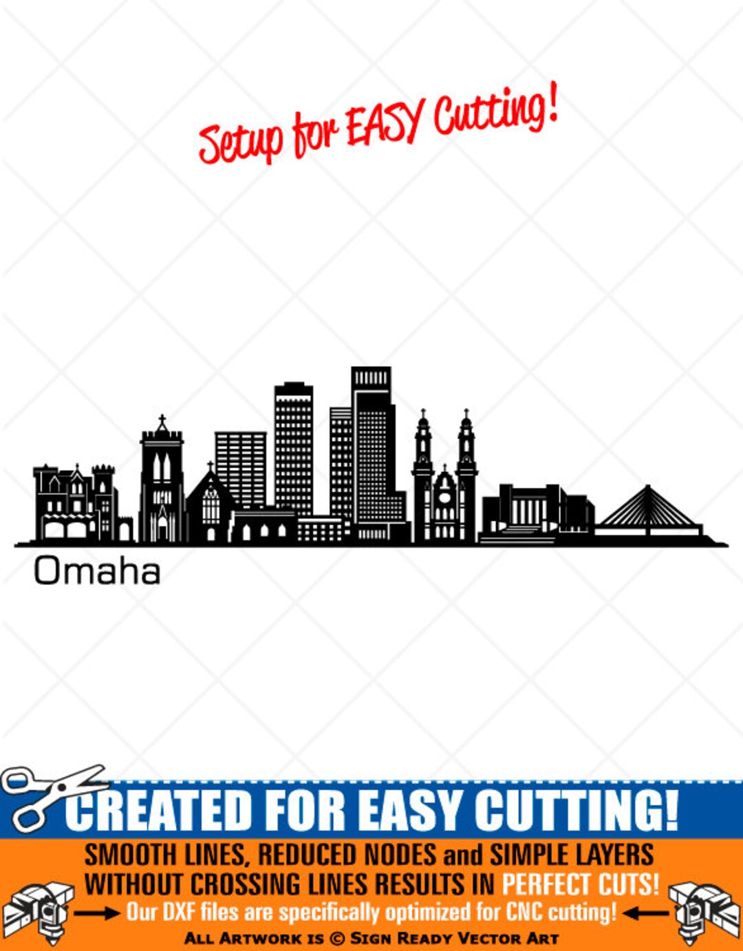 OMAHA City Skyline Clipart-vector Clip Art Graphics-digital Download ...