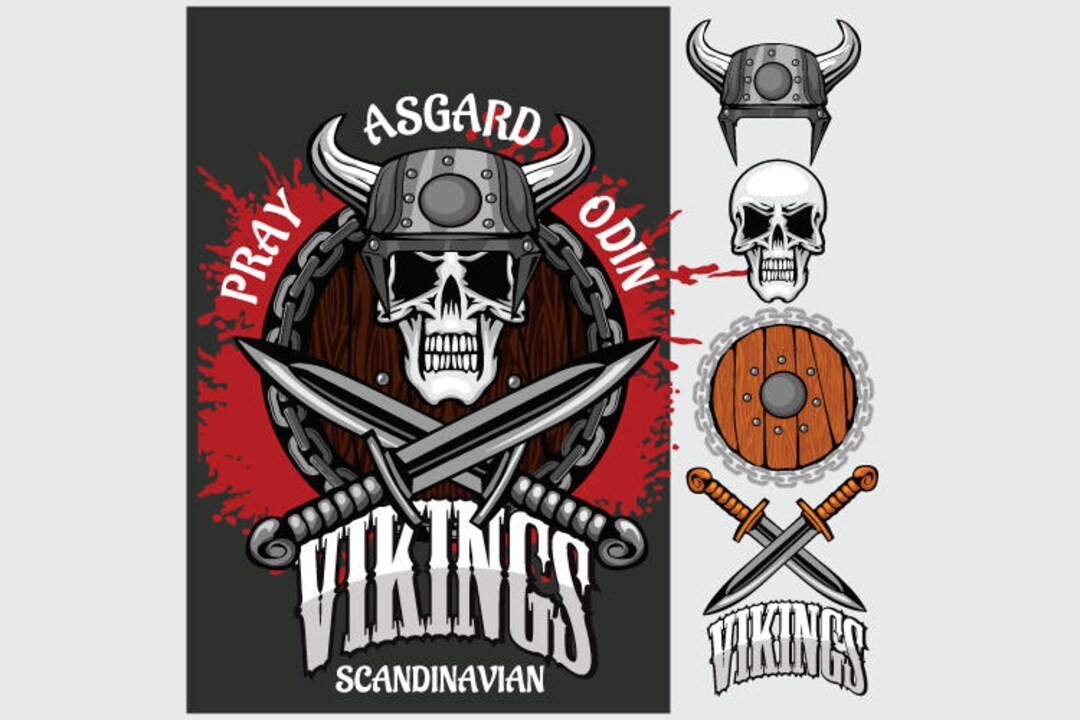 Viking Warrior Design Elements Clipart-vector Clip Art Graphics-digital ...