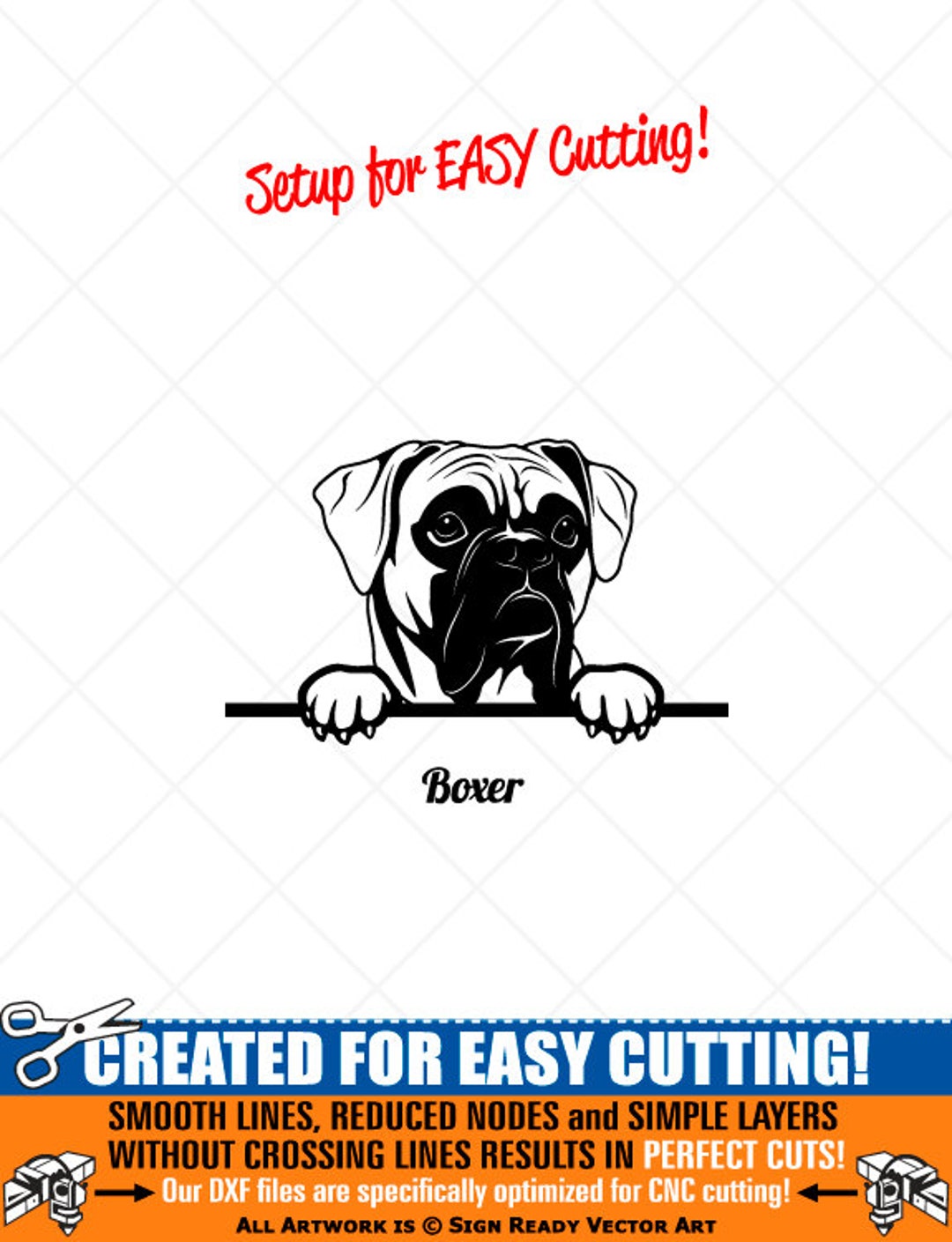 Peeking BOXER Dog Clipart-vector Clip Art Graphics-digital Download-cut ...