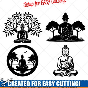 Buddha SVG Bundle, Clipart-hand Drawn Buddha Tree Vector Clip Art ...