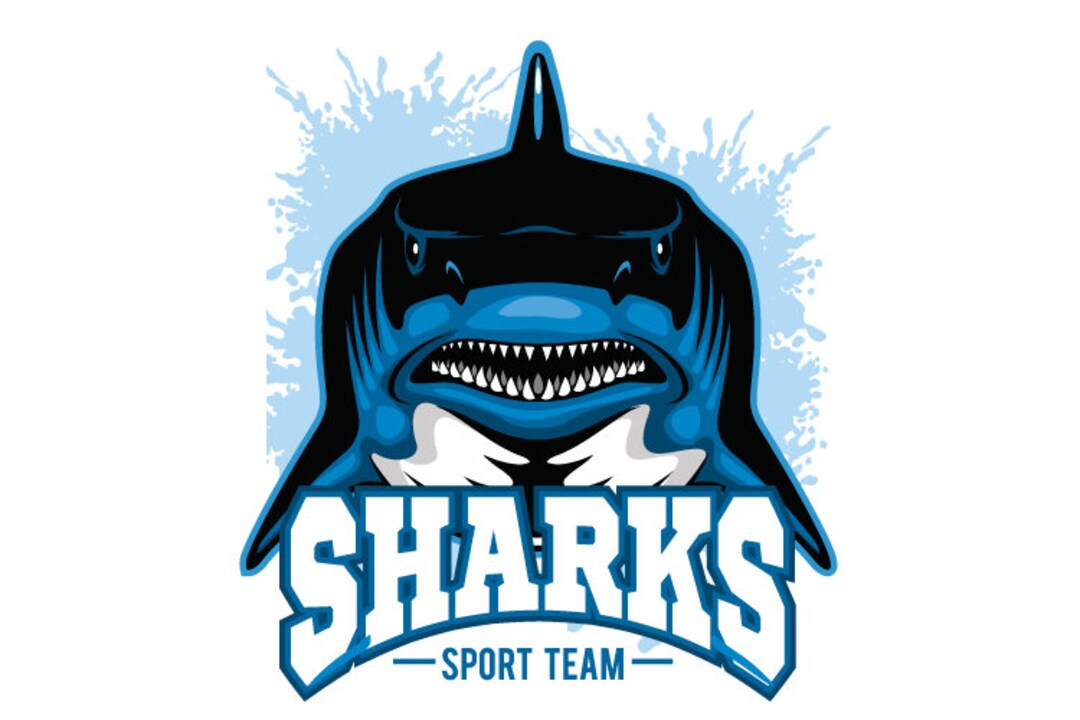 SHARKS MASCOT SPORTS Team Clipart-vector Clip Art Graphics-digital ...