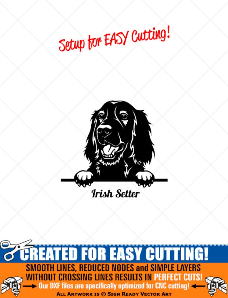 Peeking IRISH SETTER Dog Clipart vector Clip Art Graphics - Etsy