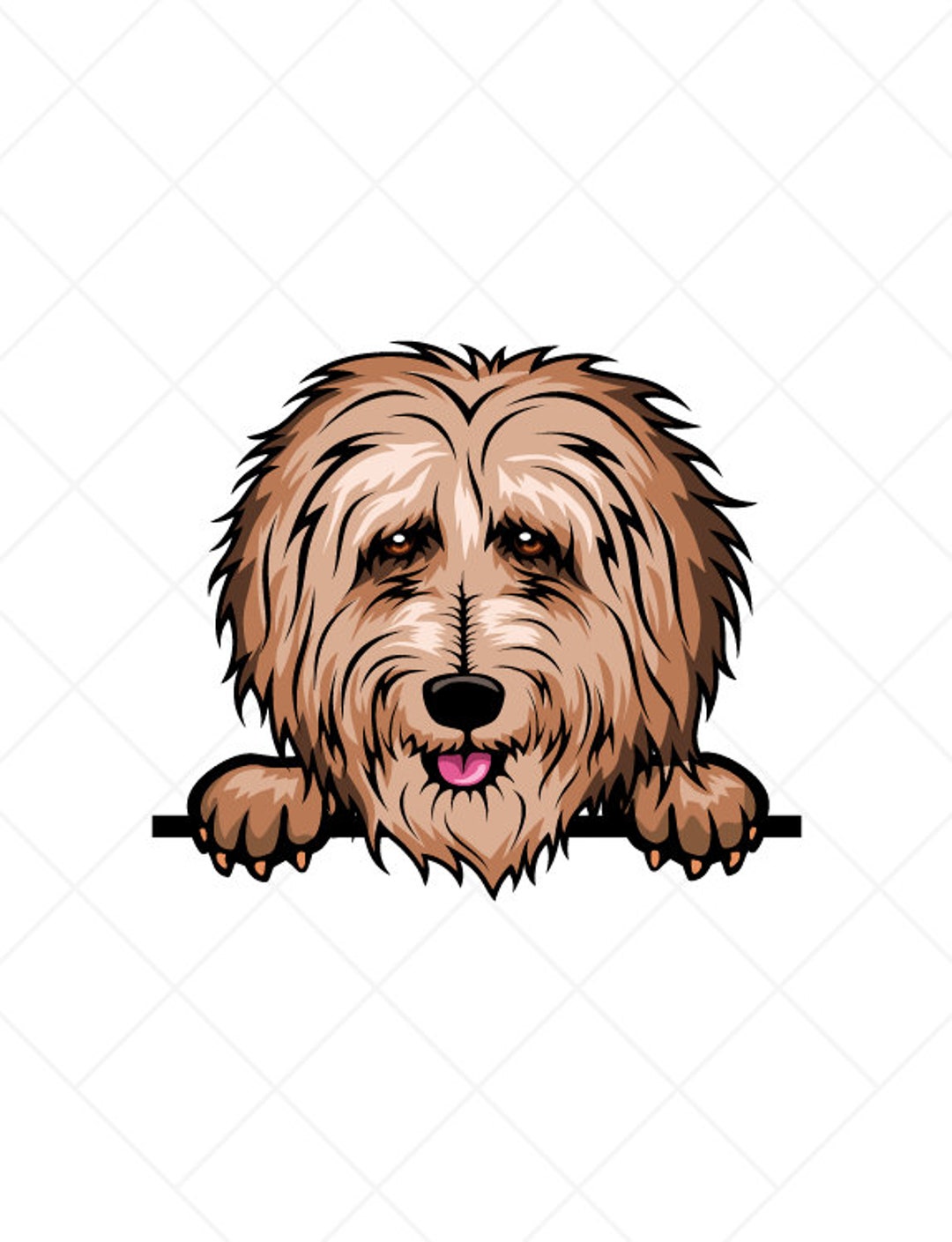 Goldendoodle Peeking Dog Clipart Svg Eps Png Jpg-vector Clip Art-color ...