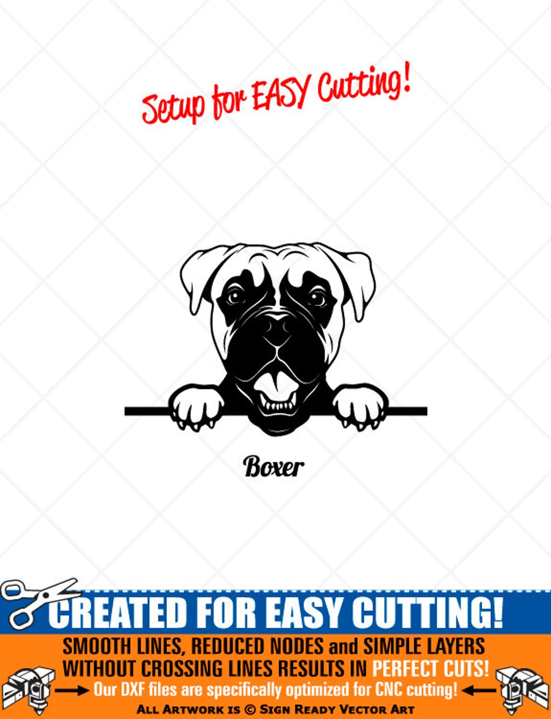 Peeking BOXER Dog Clipart-vector Clip Art Graphics-digital Download-cut ...