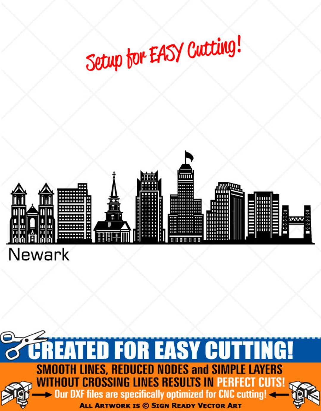 Newark City Skyline Clipart-vector Clip Art Graphics-digital Download ...