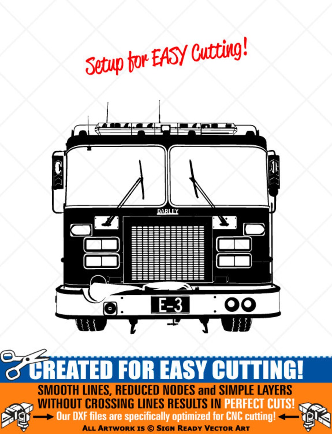 Detailed Fire Engine Truck Clipart-vector Clip Art Graphics-digital ...