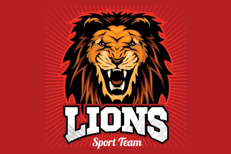LIONS MASCOT SPORTS Team Clipart-vector Clip Art - Etsy