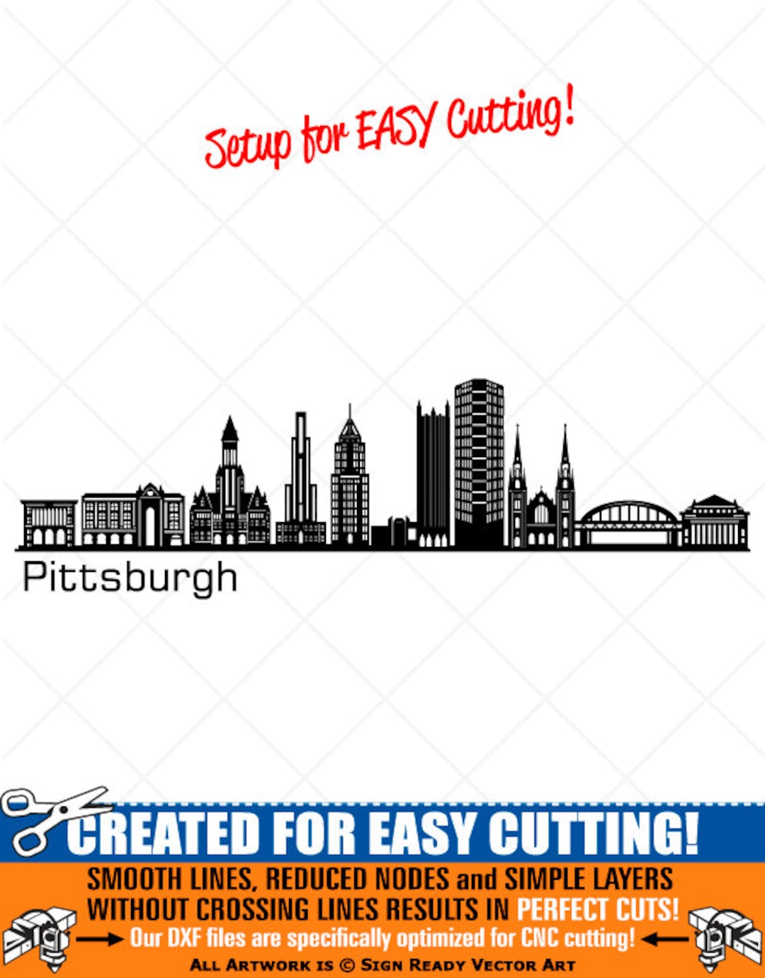 PITTSBURGH City Skyline Clipart-vector Clip Art Graphics-digital ...