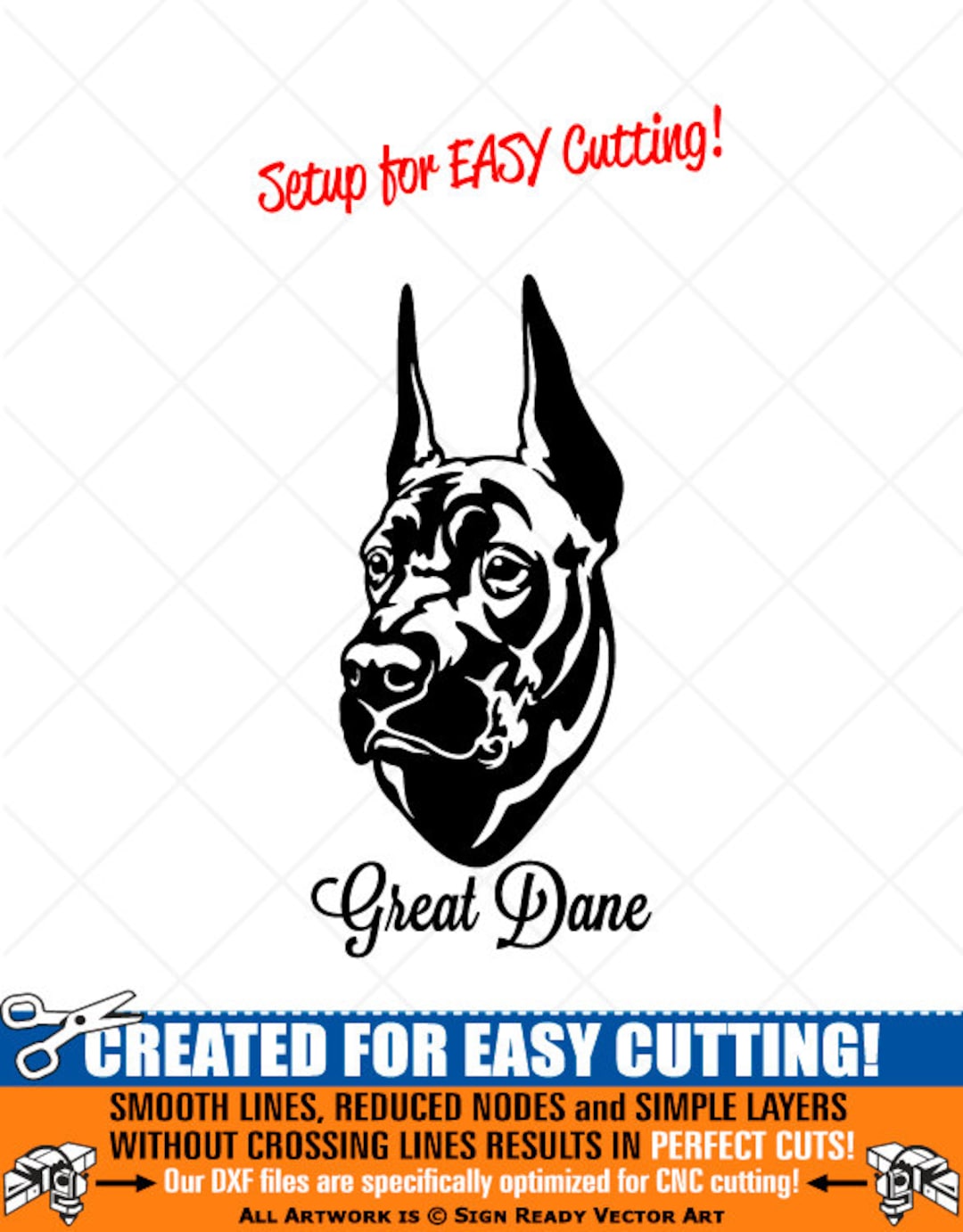 GREAT DANE Dog Portrait Clipart-vector Clip Art Graphics Download Image ...