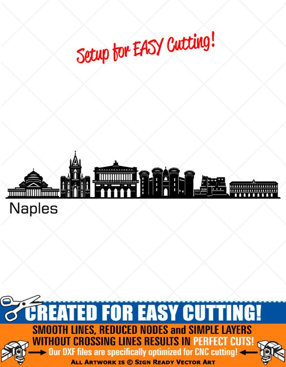 Napels City Skyline Clipart-Vector Clip Art Graphics-Digital - Etsy België