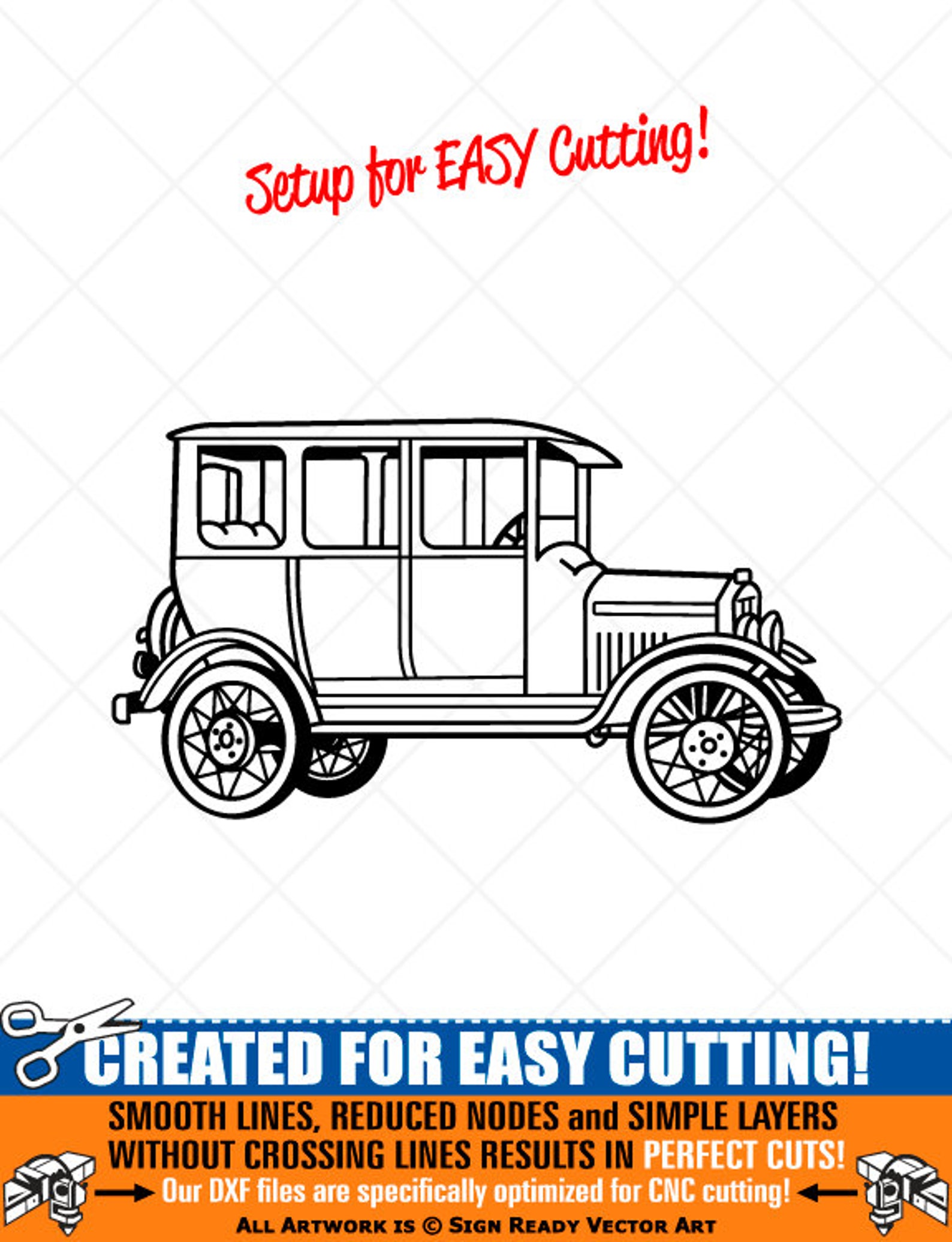 Ford Model-t Car Clipart vector Clip Art Graphics-digital - Etsy