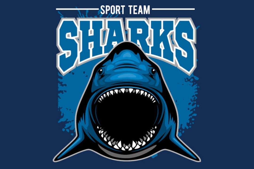 SHARKS MASCOT SPORTS Team Clipart-vector Clip Art Graphics-digital ...