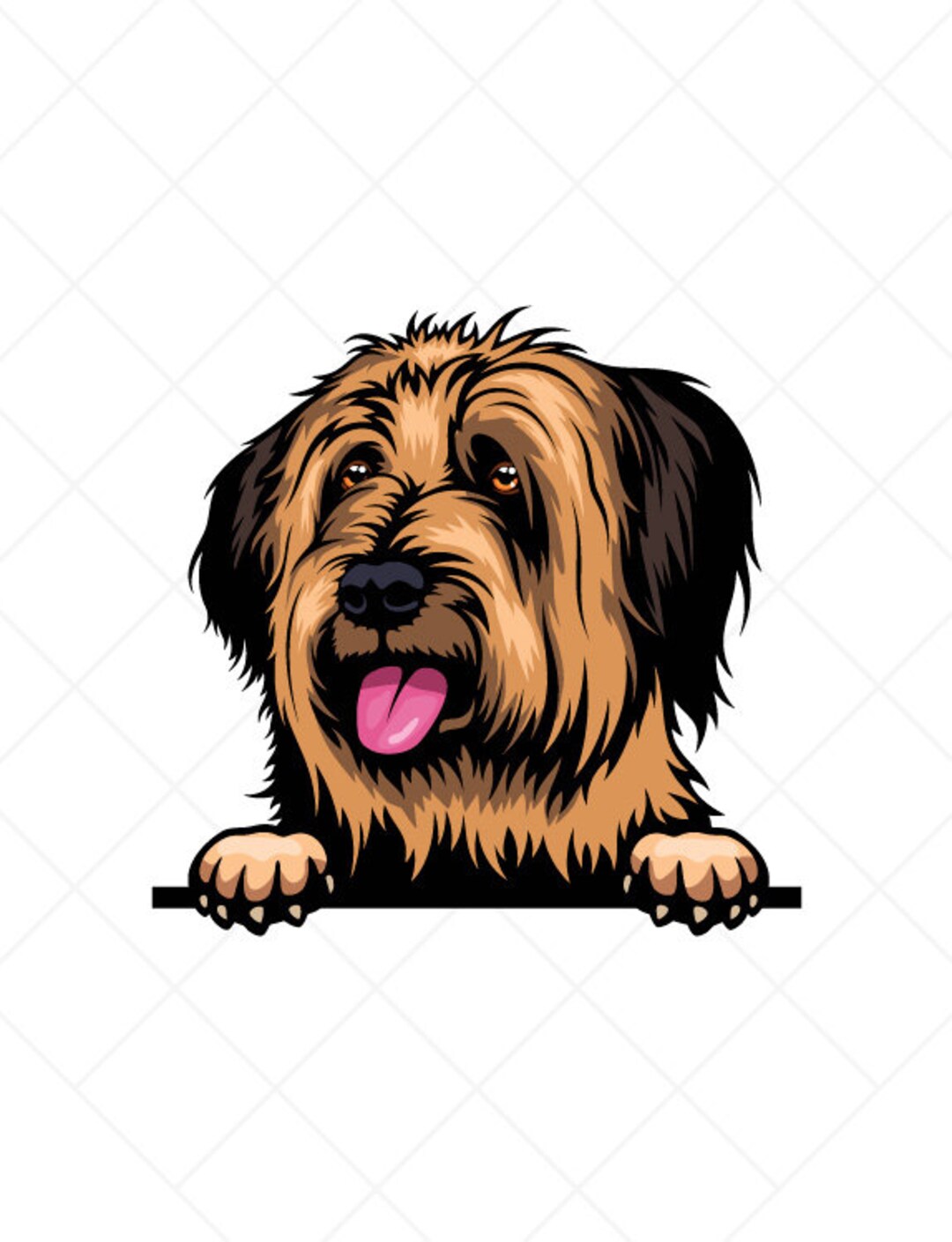 Briard Peeking Dog Clipart Svg Eps Png Jpg-vector Clip Art-color ...