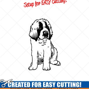 SAINT BERNARD Puppy Dog Clipart-vector Clip Art Graphics Download Image ...