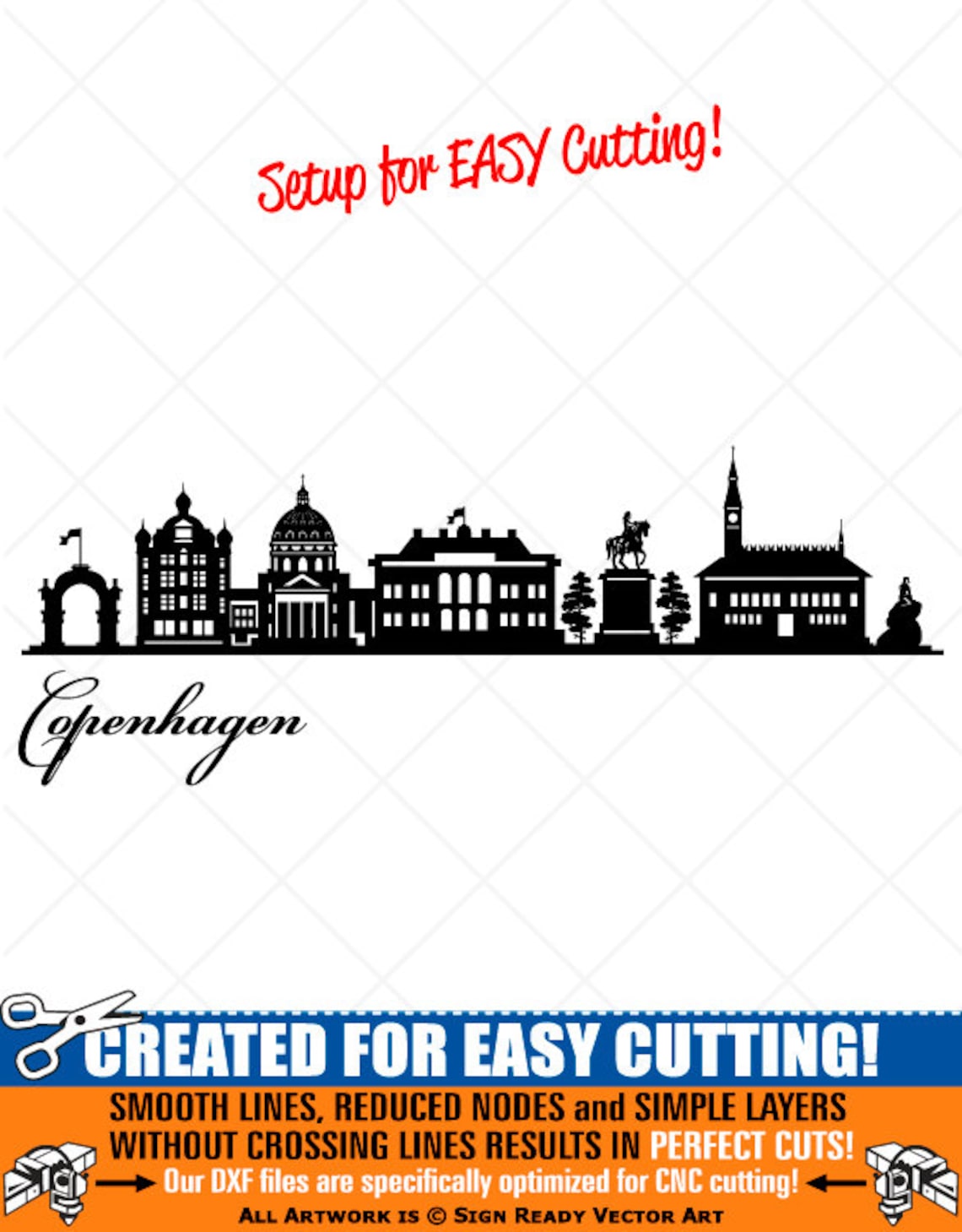 Copenhagen Skyline Clipart-vector Clip Art Graphics-digital Download ...