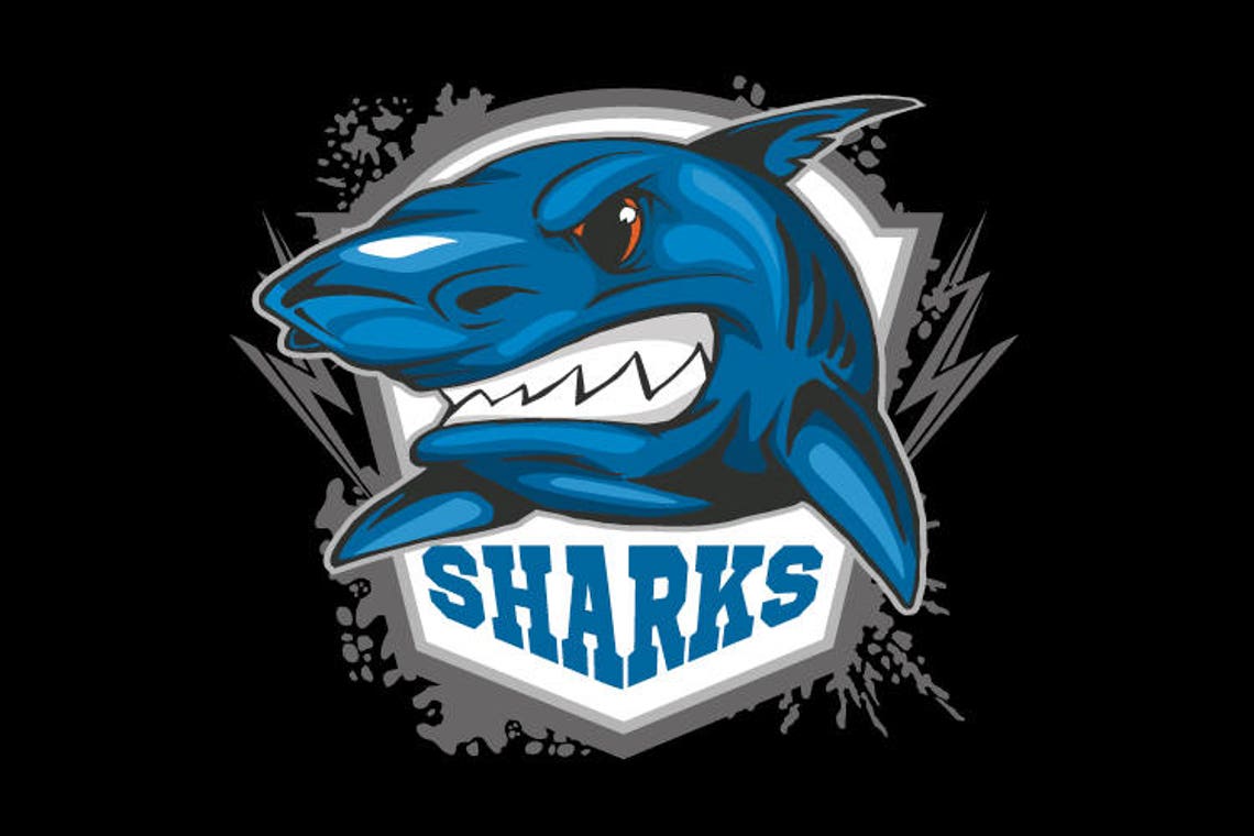 SHARKS MASCOT SPORTS Team Clipart-vector Clip Art | Etsy