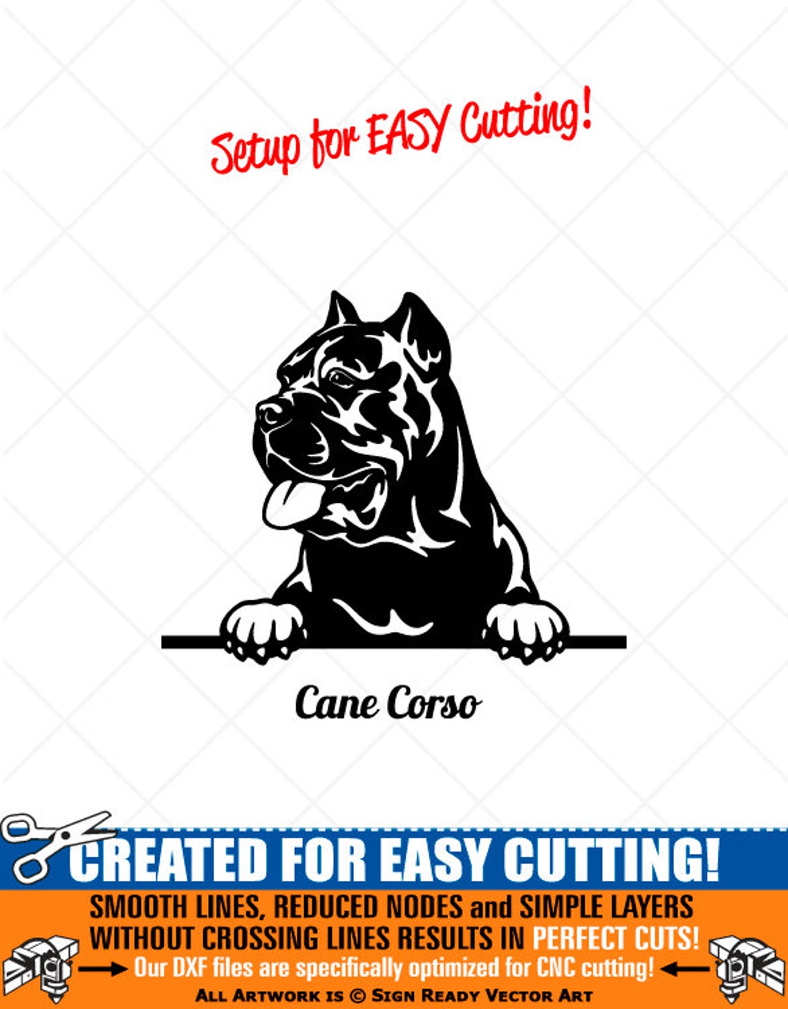 Peeking CANE CORSO Dog Clipart vector Clip Art - Etsy
