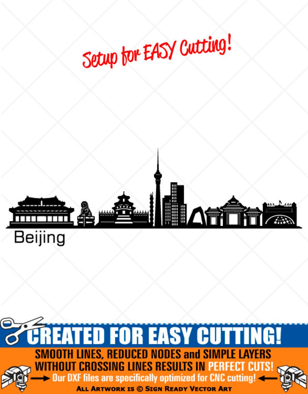 Beijing City Skyline Clipart-vector Clip Art Graphics-digital Download ...