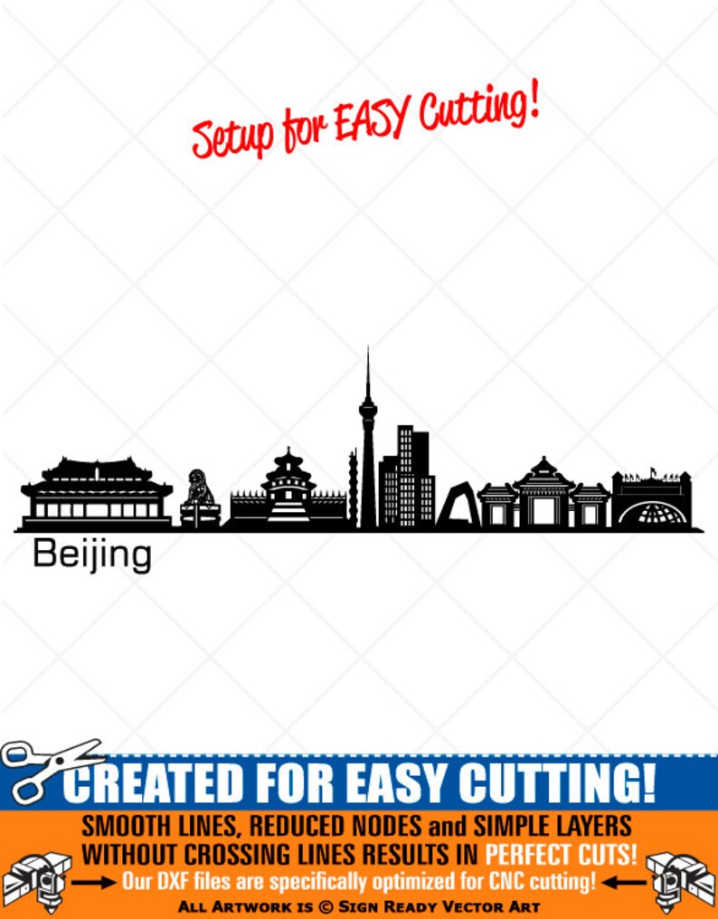 Beijing City Skyline Clipart-vector Clip Art Graphics-digital | Etsy