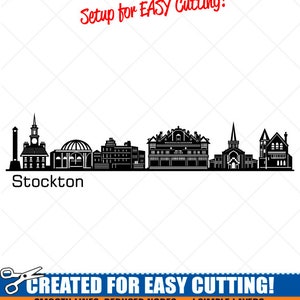 Stockton City Skyline Clipart-vector Clip Art Graphics-digital Download ...