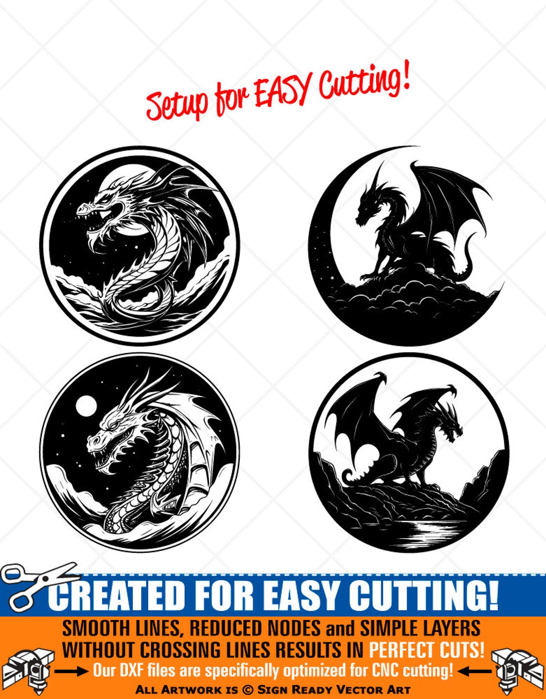 Magic Dragon SVG Bundle Clipart-celestial Hand Drawn Dragons Vector ...