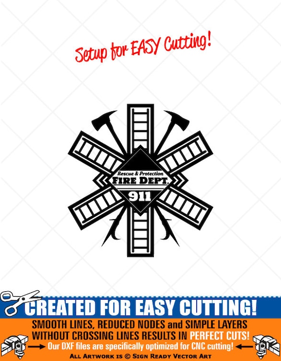 Fireman Axe Ladder Template Clipart-vector Clip Art | Etsy