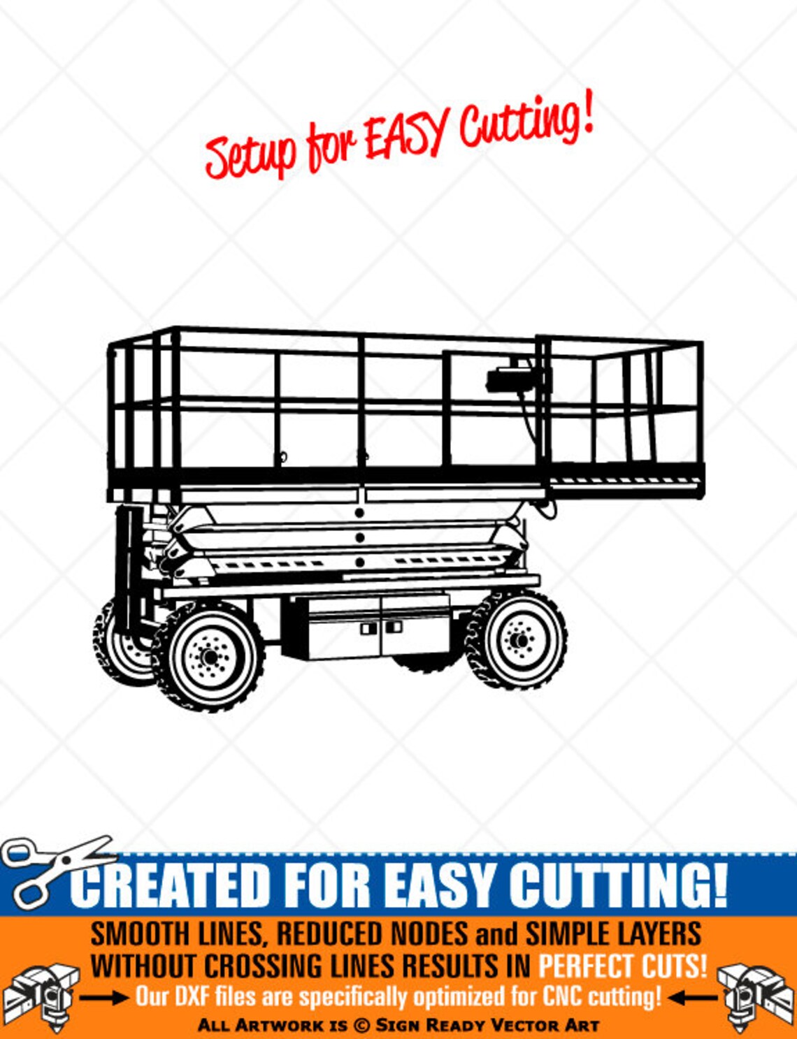 Detailed Scissor Lift Clipart-vector Clip Art Graphics-digital | Etsy