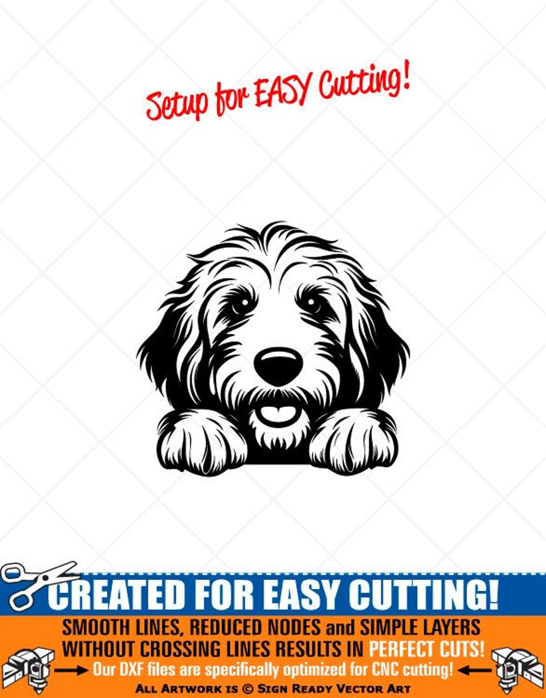 Goldendoodle SVG Peeking Dog Clipart-vector Clip Art-digital Download ...