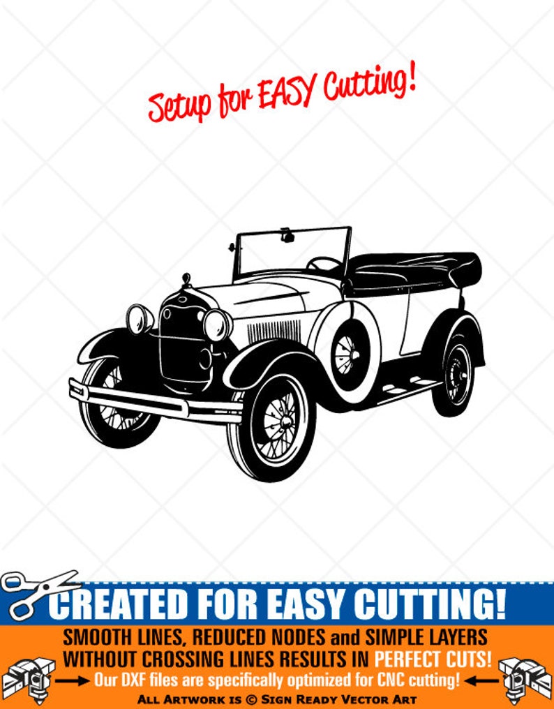 1929 Ford Model T Clipart -vector Clip Art Graphics-digital Download ...