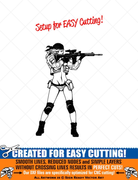SEXY Girl-assault Rifle Clipart-vector Clip Art | Etsy