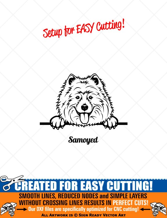 Peeking SAMOYED Dog Clipart-vector Clip Art Graphics-digital | Etsy