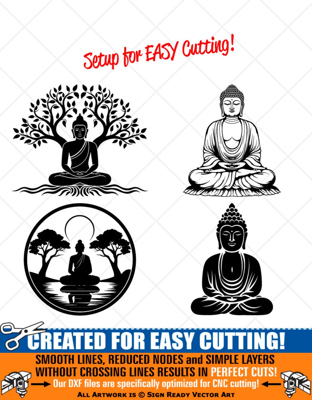 Buddha SVG Bundle, Clipart-hand Drawn Buddha Tree Vector Clip Art ...