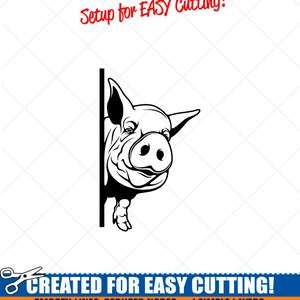 Peeking PIG Clipart -vector Clip Art Graphics -digital Download Image ...