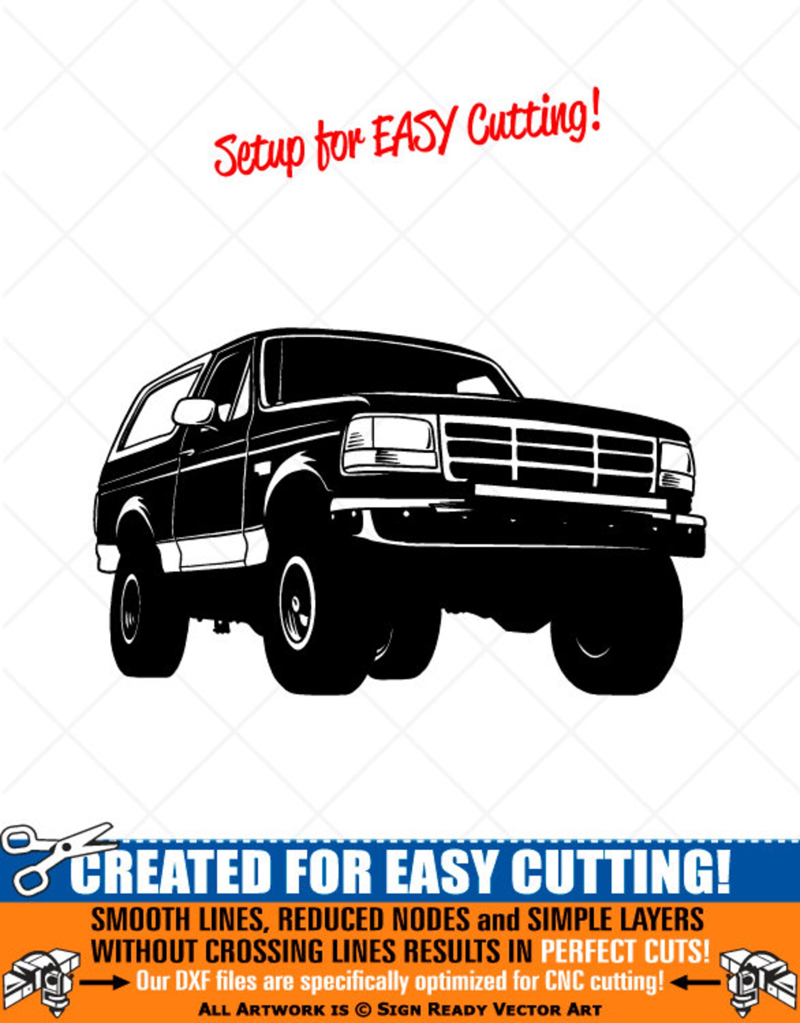 FORD BRONCO Truck 1995 Clipart-vector Clip Art - Etsy