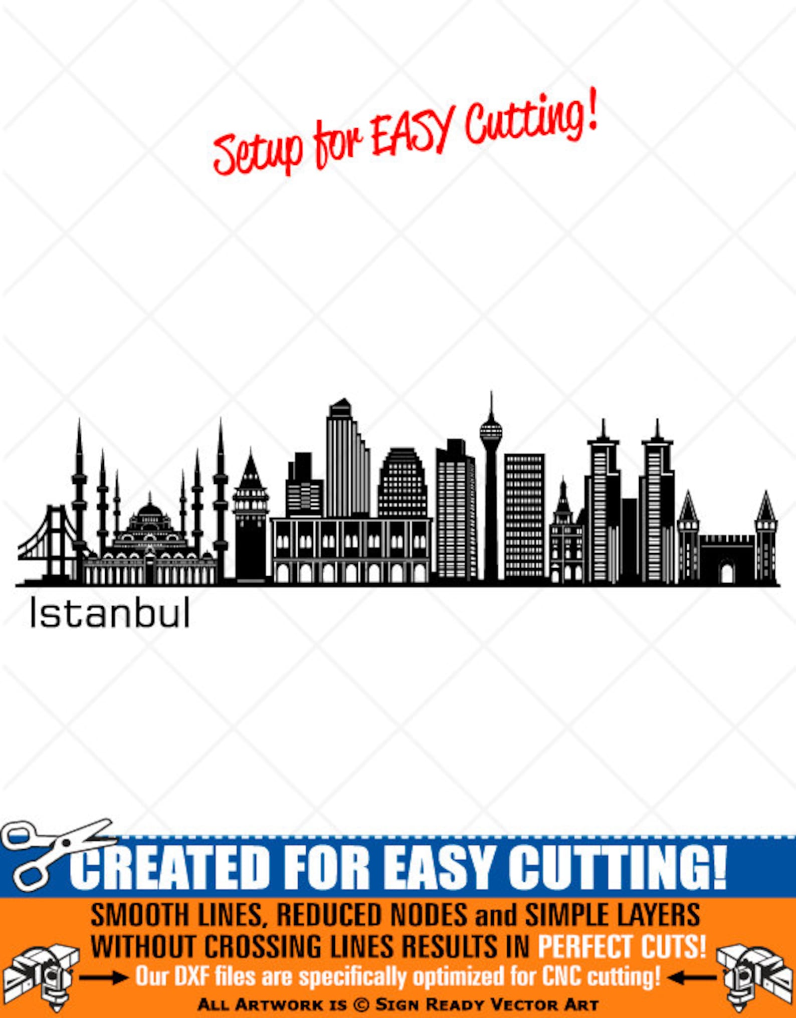Istanbul City Skyline Clipart-vector Clip Art Graphics-digital | Etsy