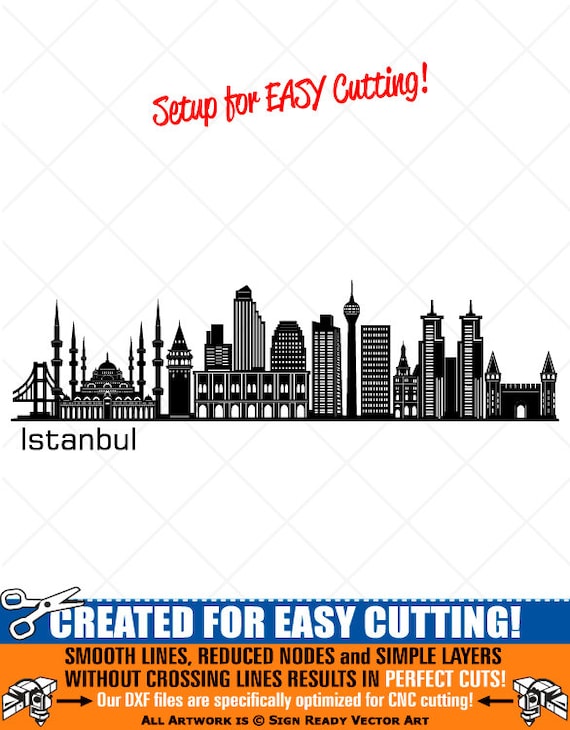 Istanbul City Skyline Clipart-vector Clip Art Graphics-digital | Etsy