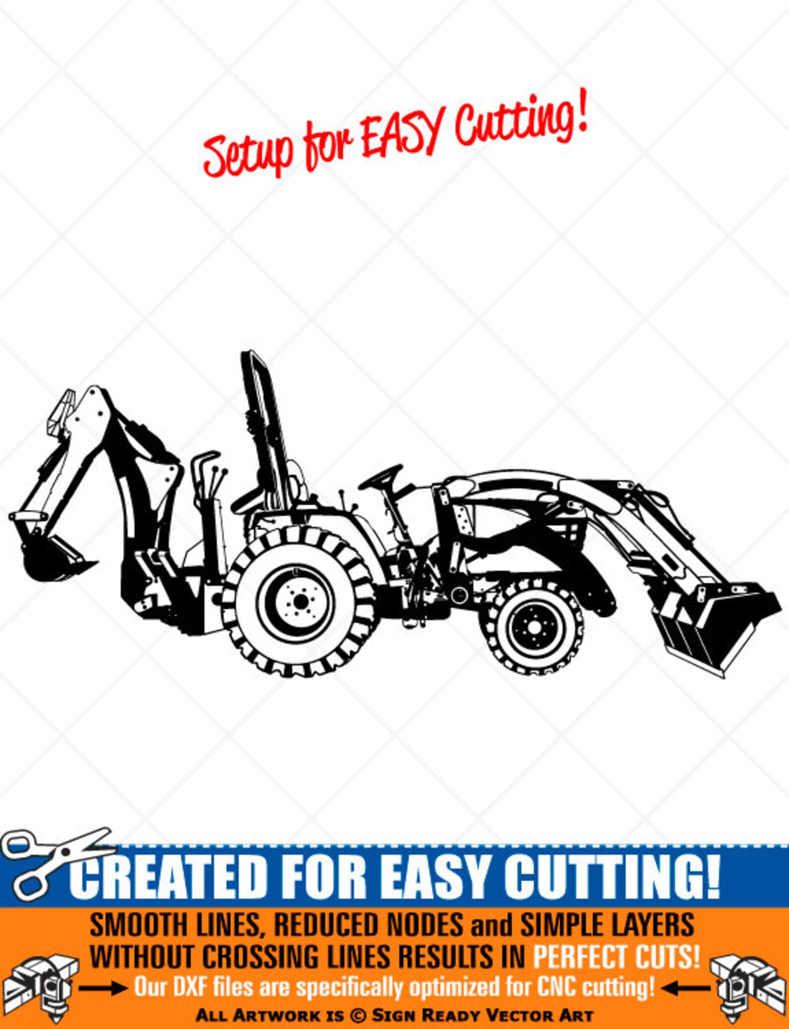 Detailed Tractor Loader Clipart-vector Clip Art - Etsy Singapore