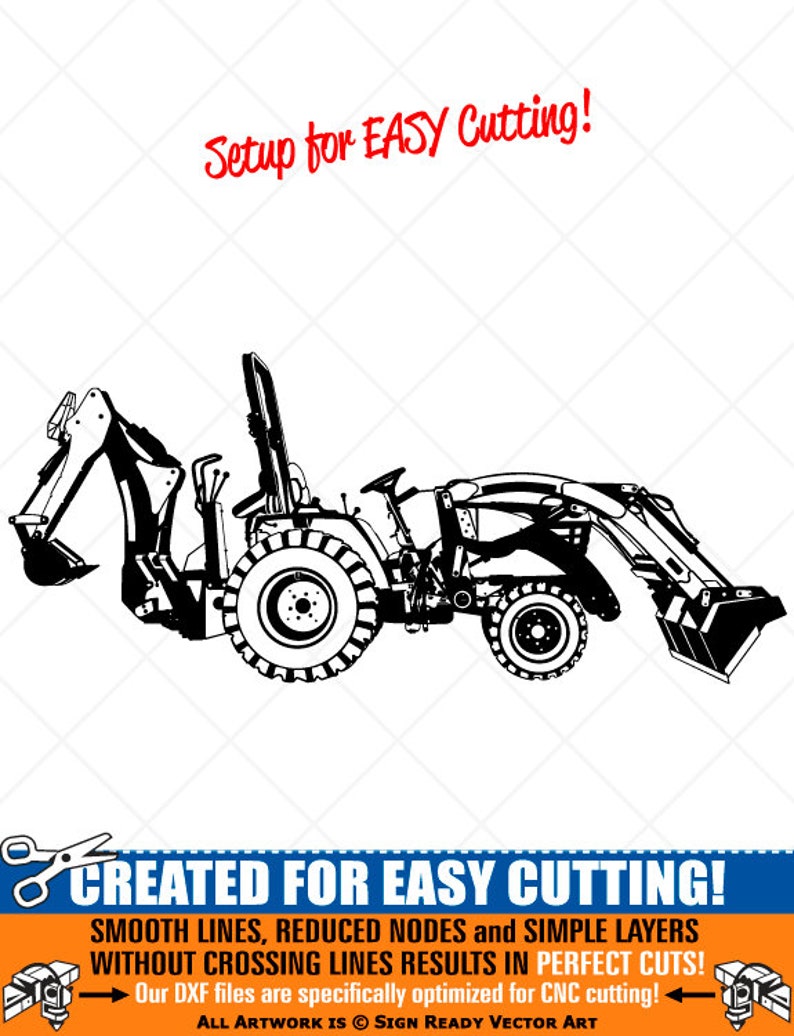 Detailed Tractor Loader Clipart-vector Clip Art Graphics-digital ...