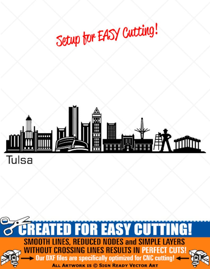 TULSA City Skyline Clipart-vector Clip Art Graphics-digital Download ...