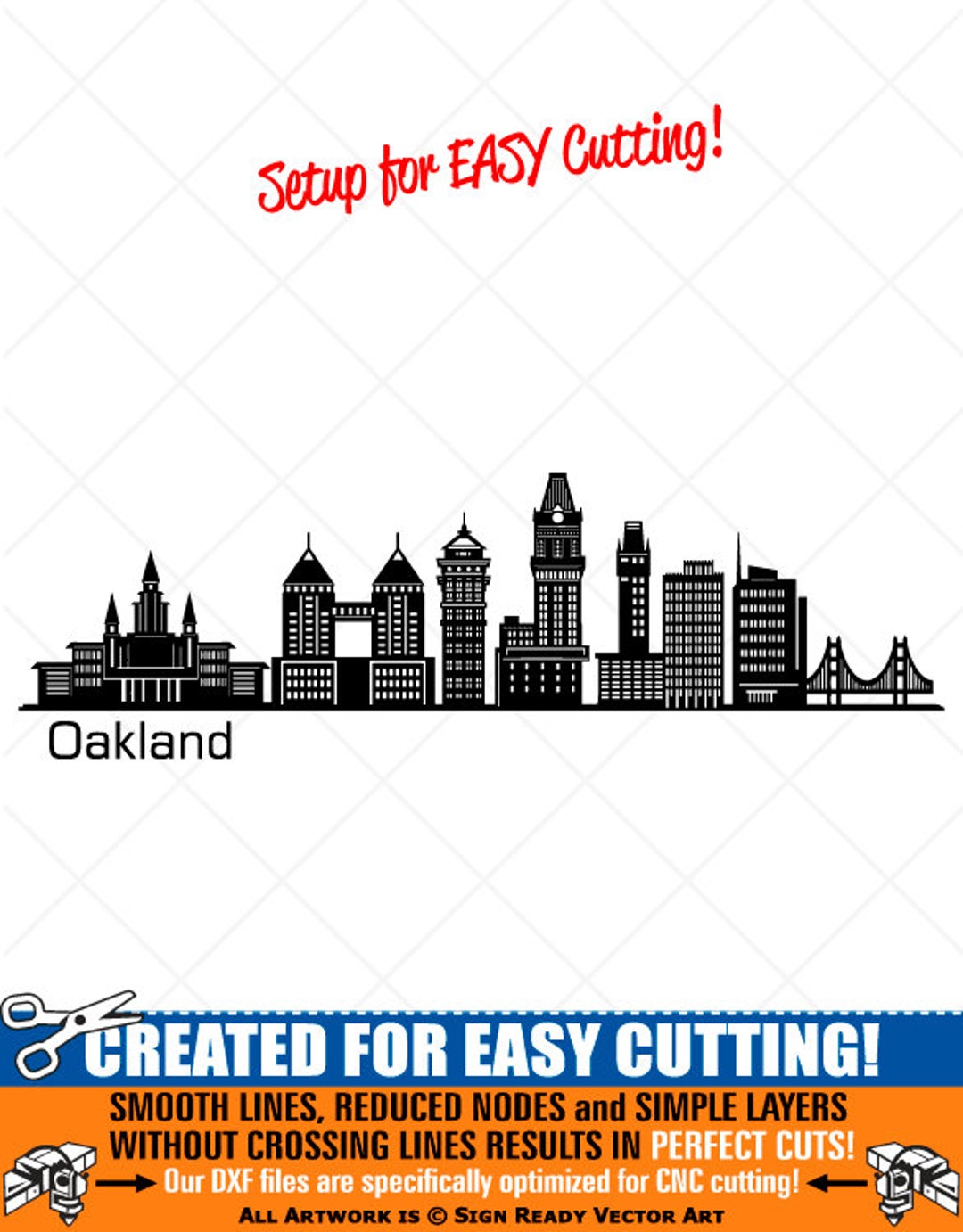 OAKLAND City Skyline Clipart-vector Clip Art Graphics-digital Download ...