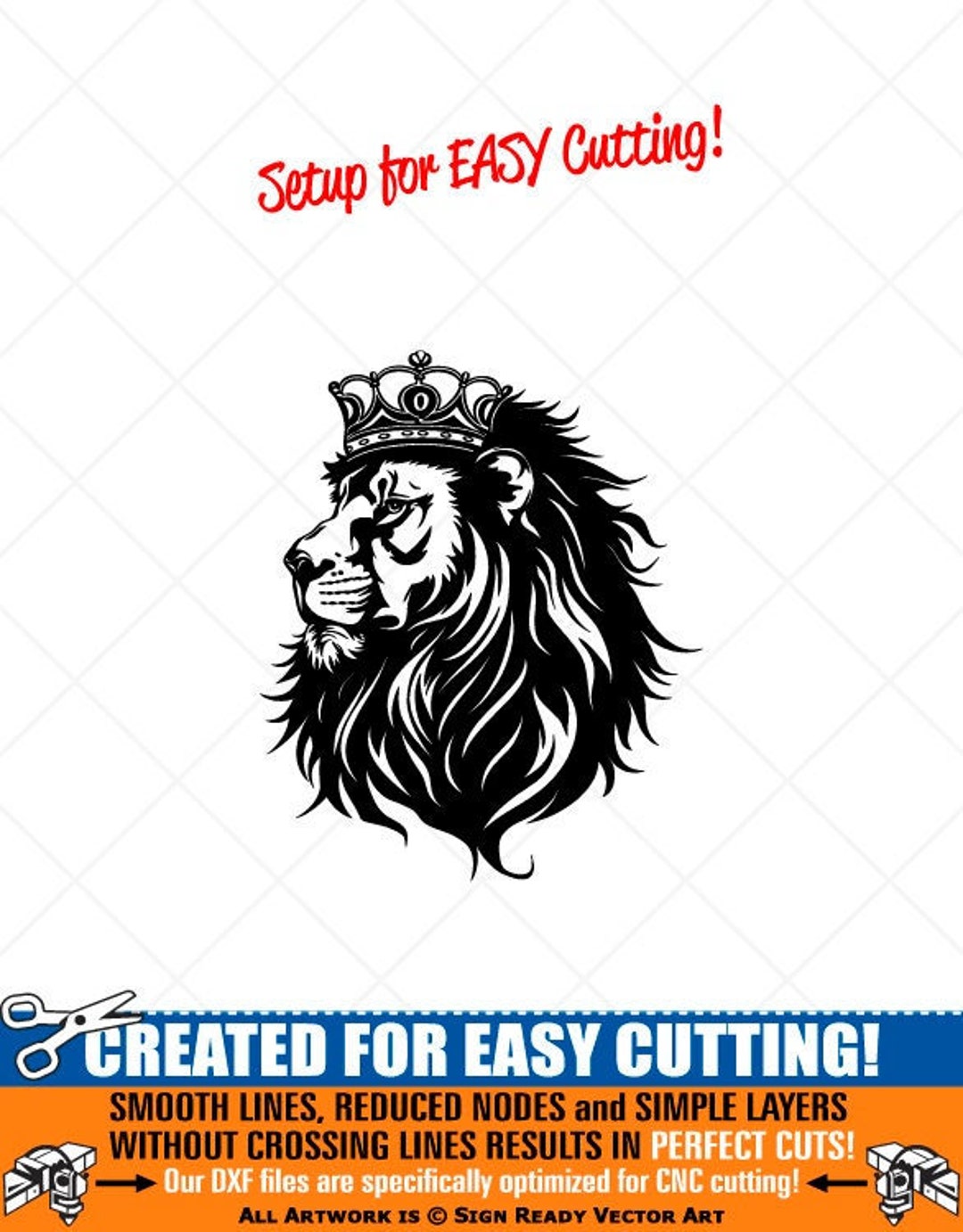 King Lion Head in Crown SVG Clipart-vector Clip Art-digital Download ...