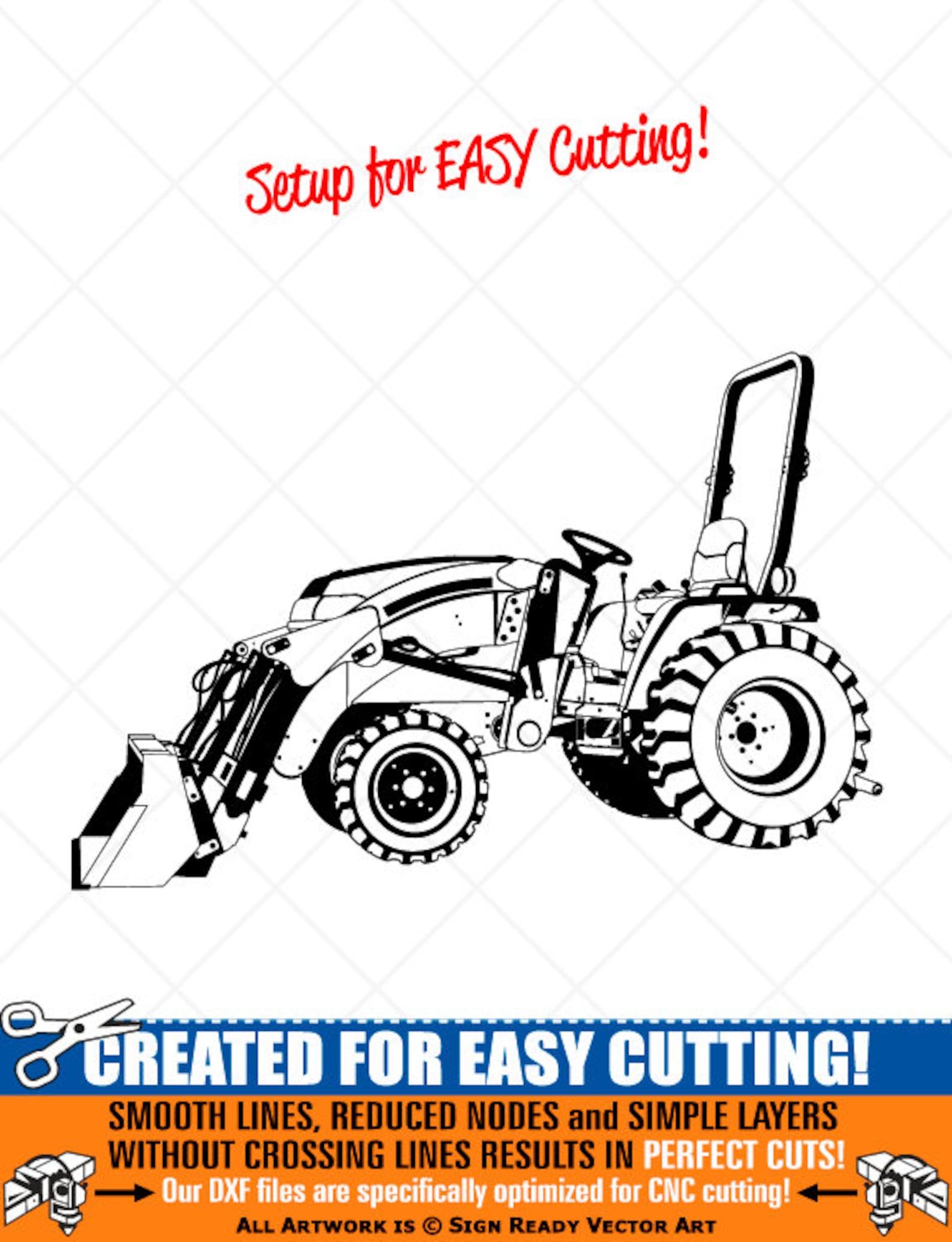 Detailed Tractor Loader Clipart-vector Clip Art Graphics-digital ...