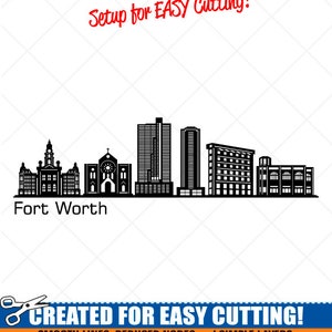 FORT WORTH City Skyline Clipart-vector Clip Art Graphics-digital ...