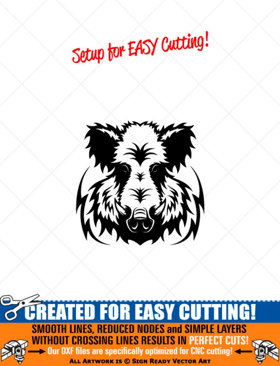 BOAR ANIMAL Head Clipart vector Clip Art Graphics digital Download-cut ...