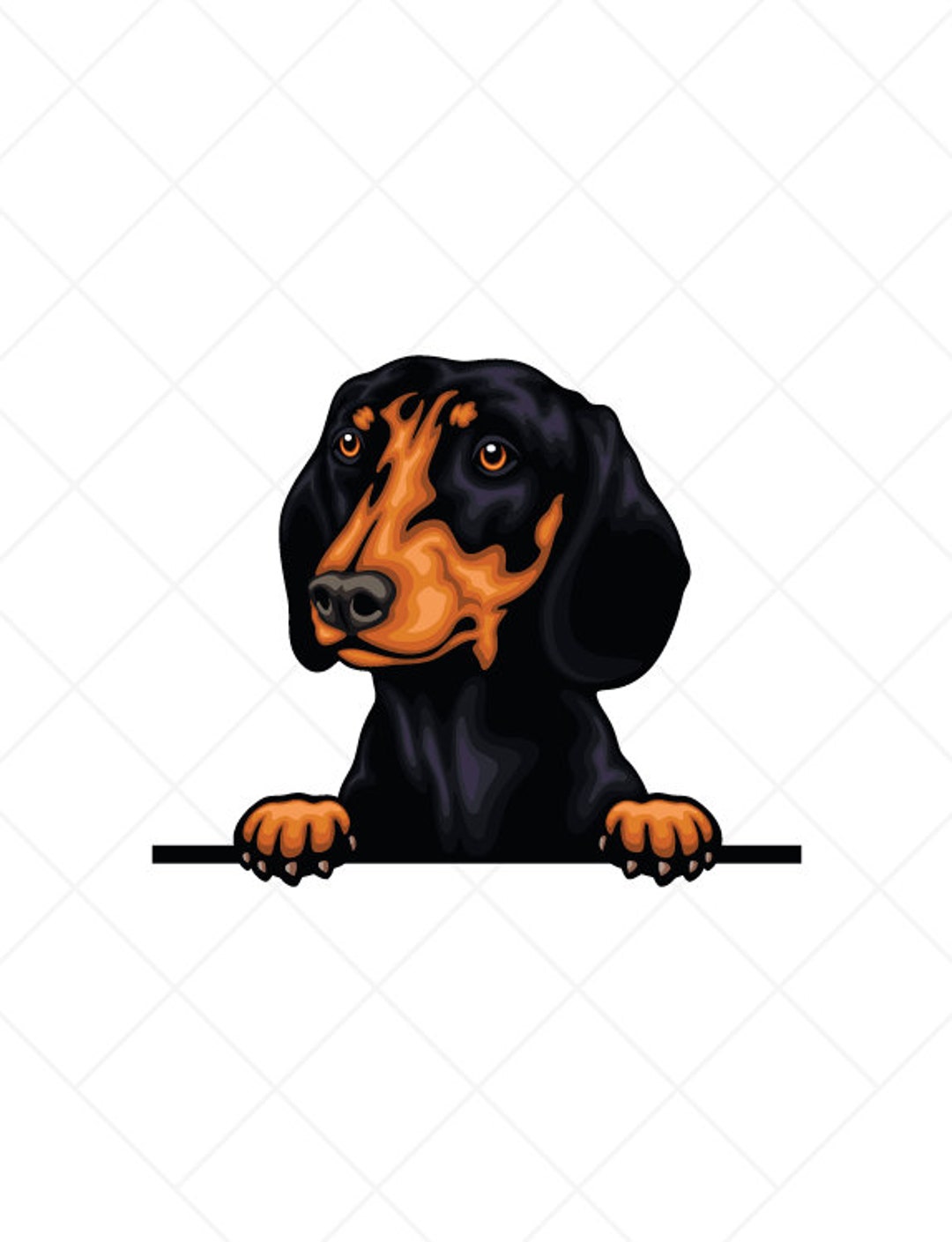 Dachshund Peeking Clipart Svg Eps Png Jpg-wiener Dog Vector Clip Art ...