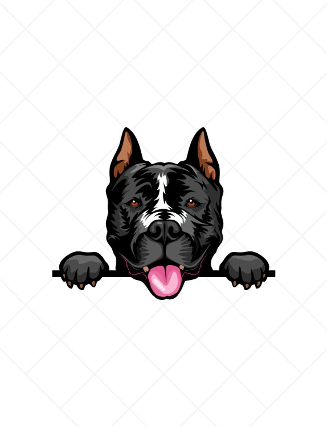 Staffordshire Bull Terrier Peeking Clipart Svg Eps Png Jpg-vector Clip ...