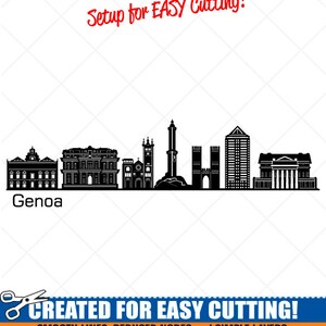 Genoa City Skyline Clipart-vector Clip Art Graphics-digital Download ...