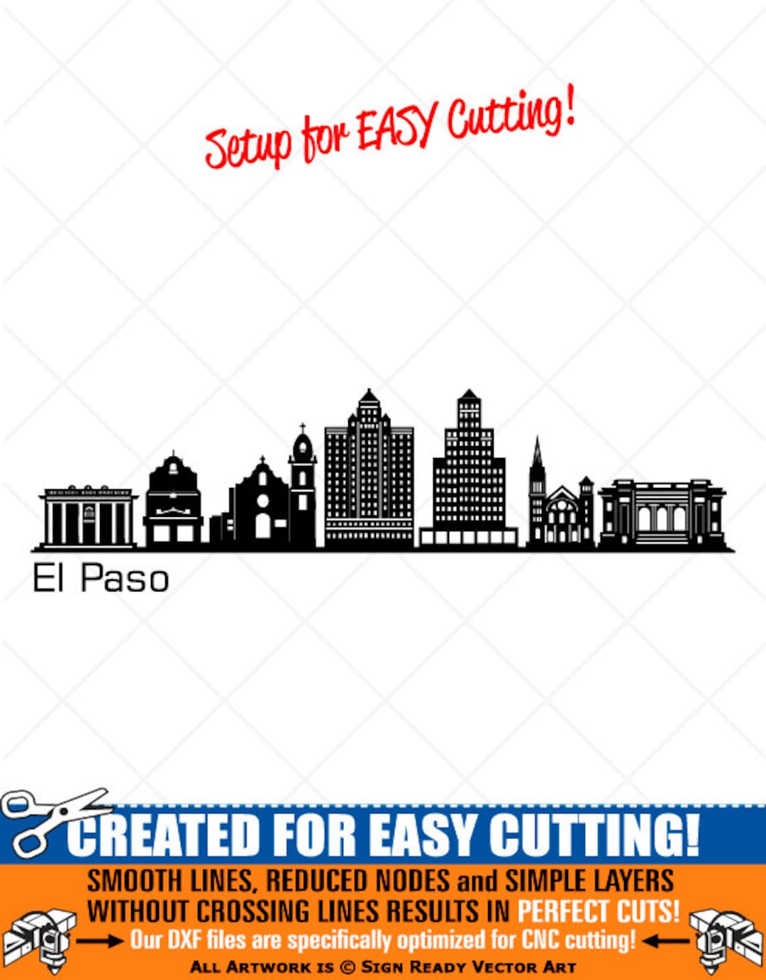 El Paso City Skyline Clipart-vector Clip Art Graphics-digital Download ...